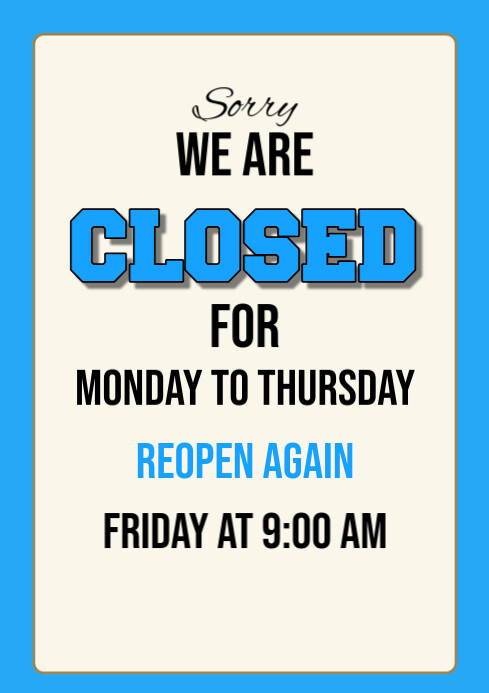 we are closed Template | PosterMyWall