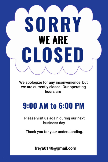 We are closed Template | PosterMyWall