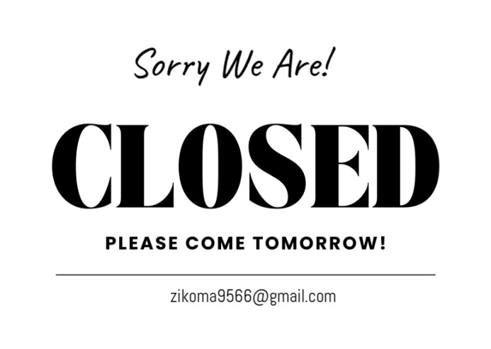 We are closed Template | PosterMyWall