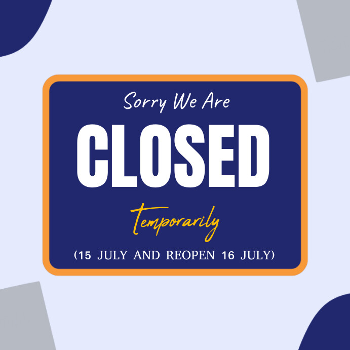 Modèle We are closed | PosterMyWall