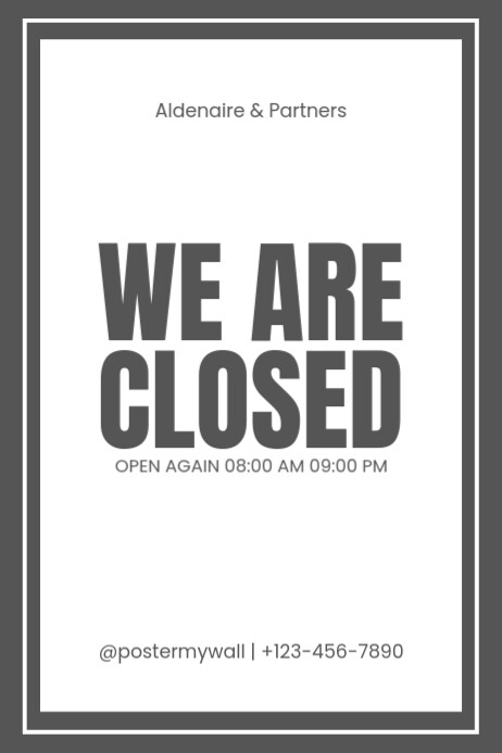 We Are Closed Flyer Poster Template | PosterMyWall