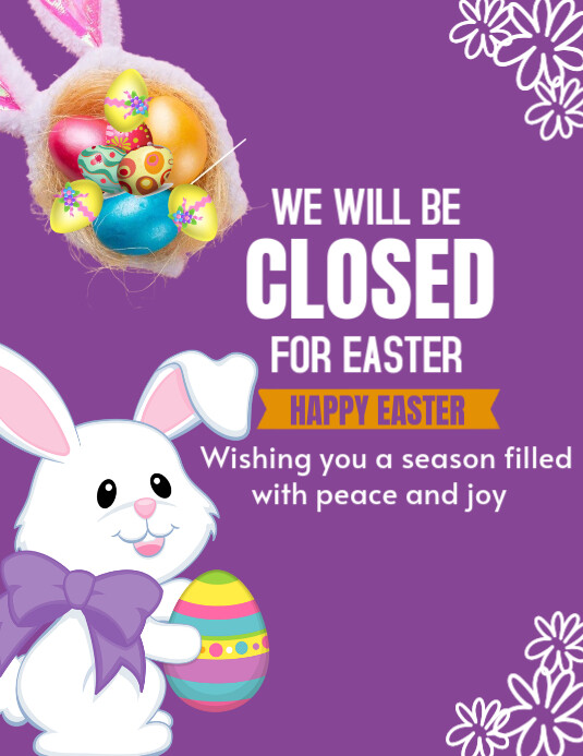 Copy of we are closed for easter sunday weekend | PosterMyWall