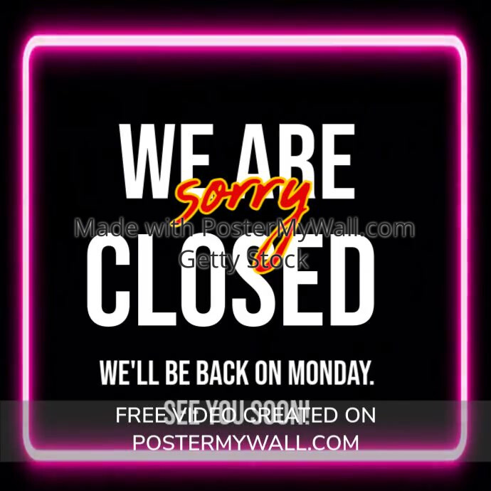 We Are Closed Instagram Post Template | PosterMyWall