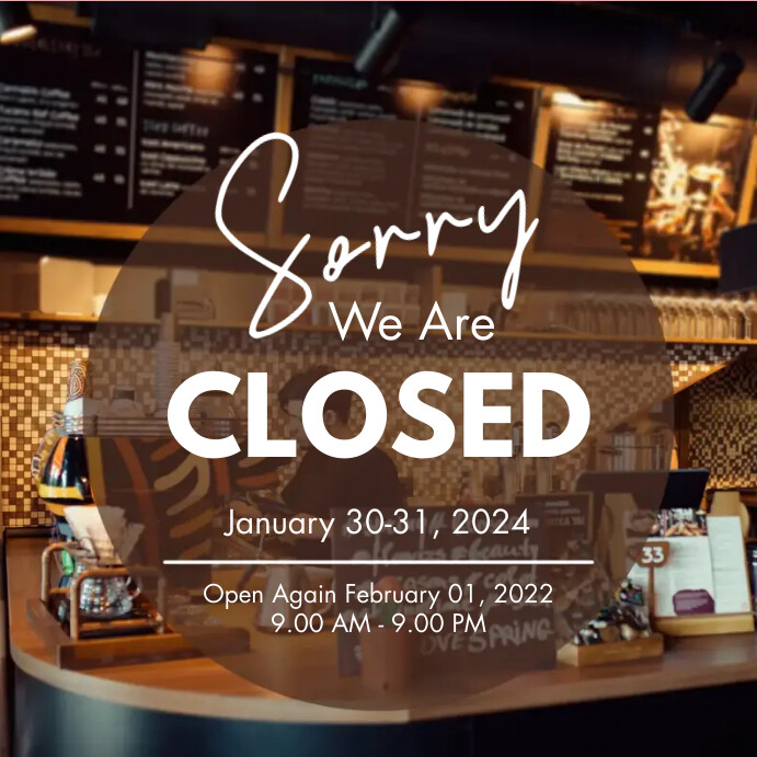 We Are Closed Instagram Post Template | PosterMyWall