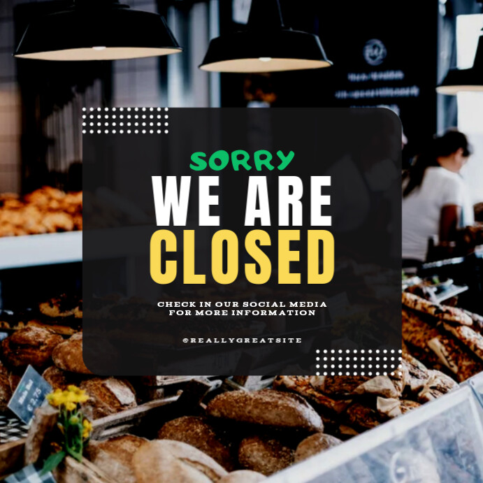 Plantilla de We are closed Instagram post | PosterMyWall