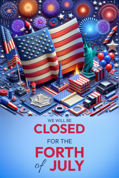 We are closed on 4th of july Poster Template | PosterMyWall