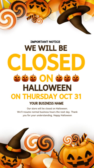Copy of We are closed on halloween | PosterMyWall