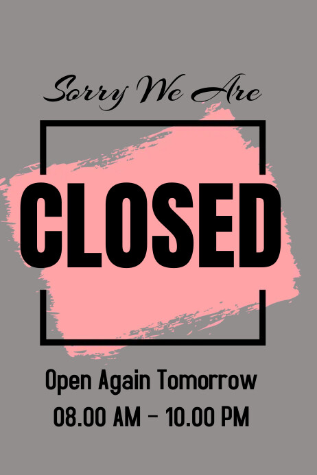 Plantilla de We Are Closed Poster | PosterMyWall