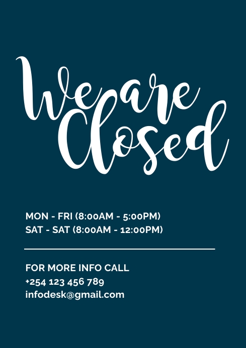 we are closed small business poster Template | PosterMyWall