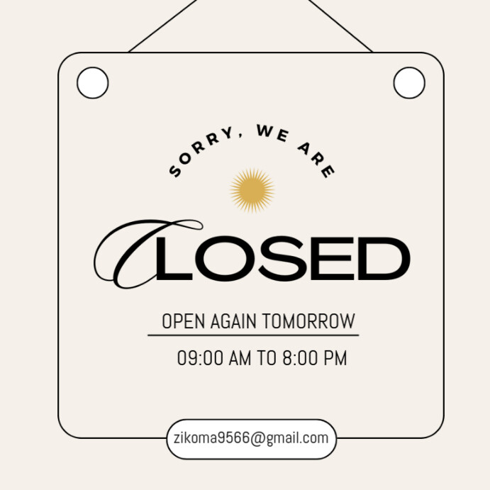 We are closed today Template | PosterMyWall