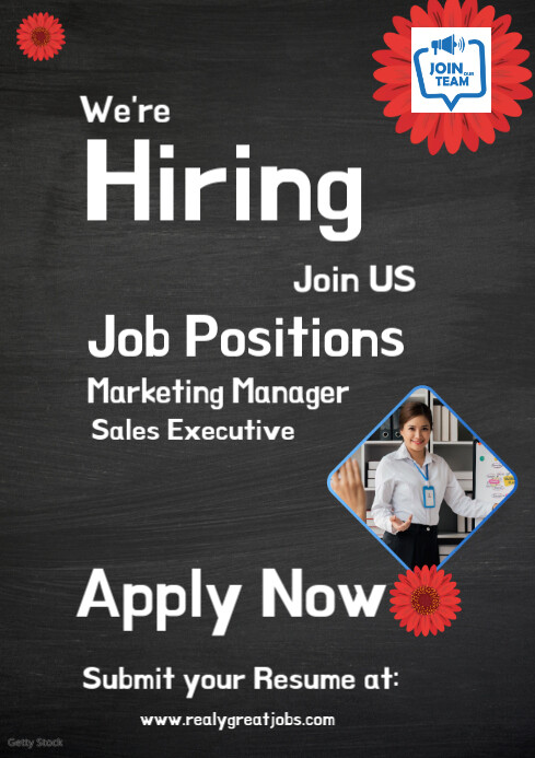 We are hire new person for new post new up Template | PosterMyWall