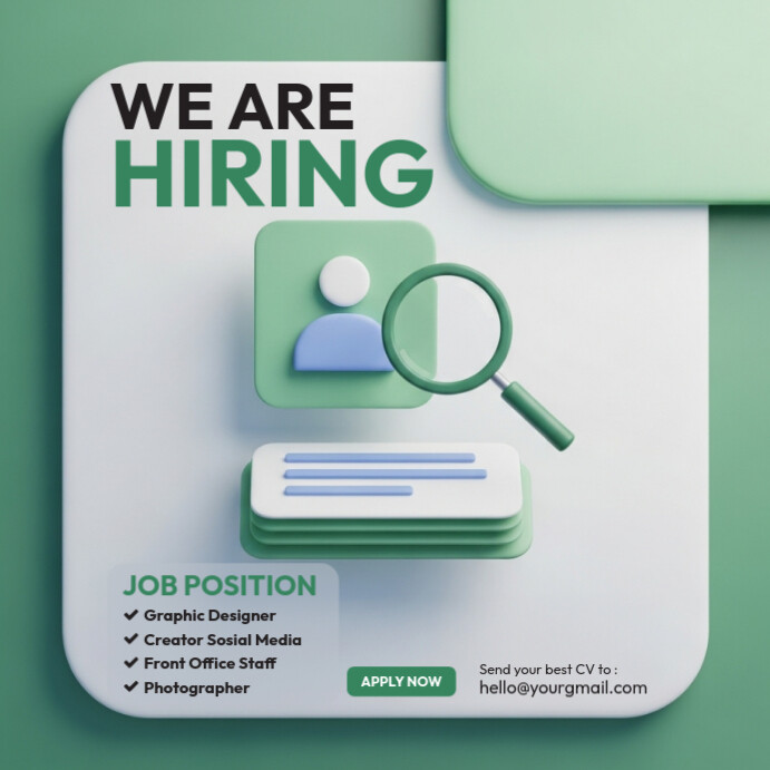 We Are Hiring Ad Template | PosterMyWall