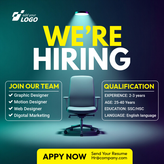 We Are Hiring Ad Template | PosterMyWall