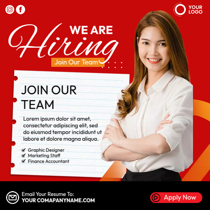 We Are Hiring Ads Template | PosterMyWall