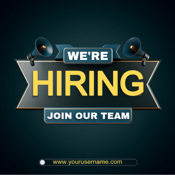 We are hiring banner vacancy announcement with editable text effect ...