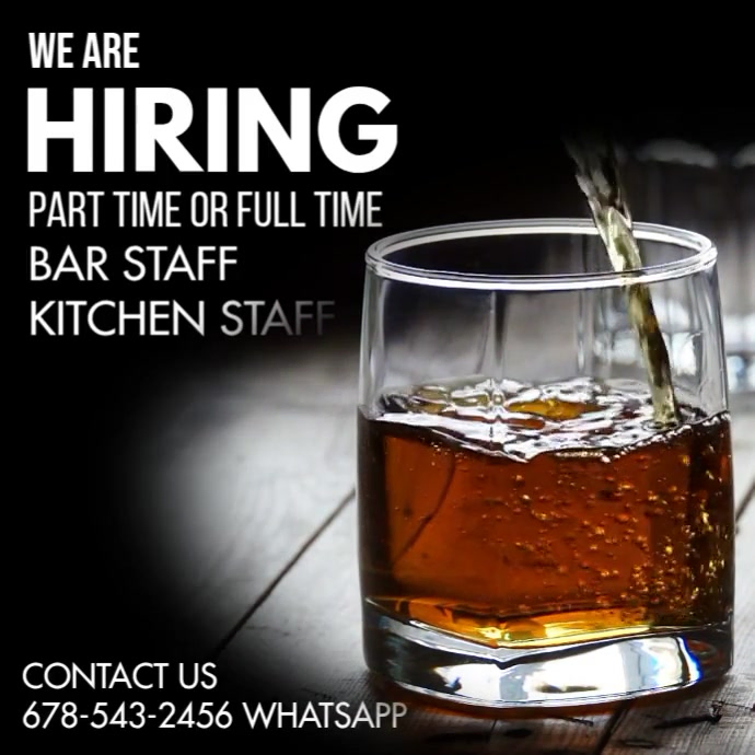 We are Hiring Bar Restaurant Instagram Post Template | PosterMyWall
