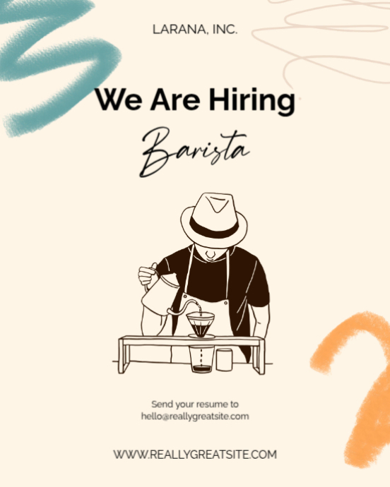 we are hiring barista Template | PosterMyWall