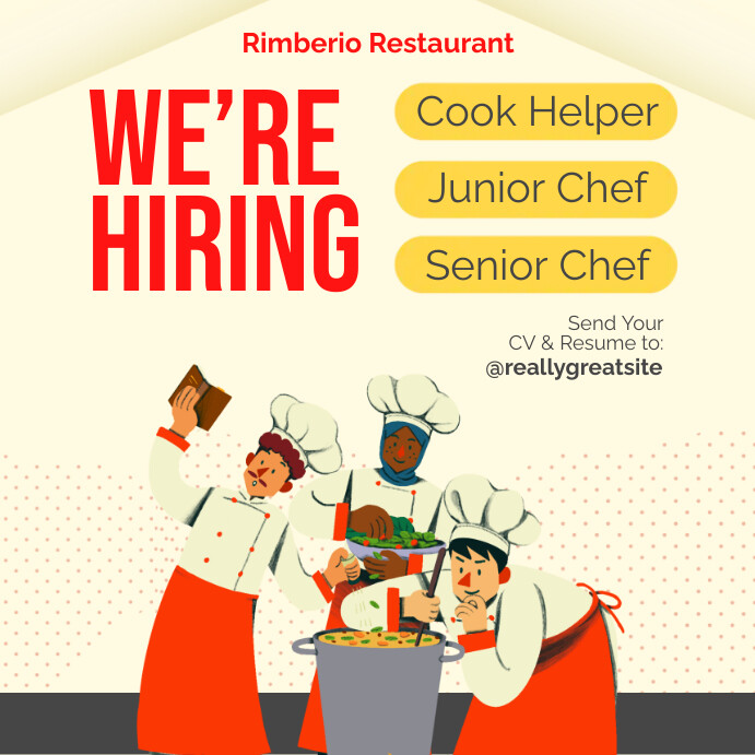 WE ARE HIRING CHEF Template | PosterMyWall