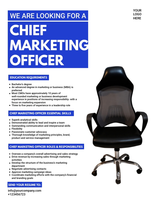 We are hiring CMO role poster Templat | PosterMyWall