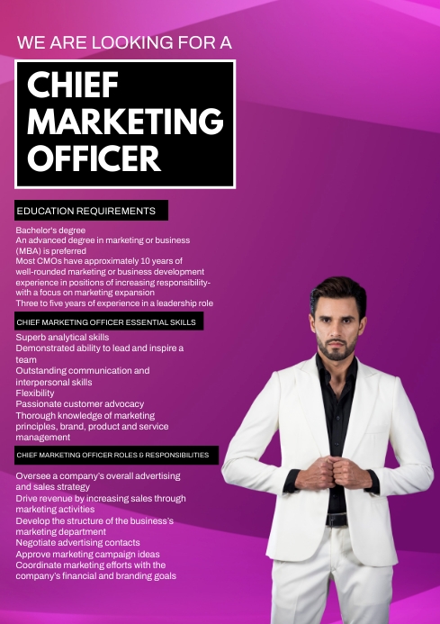We are hiring CMO role poster Template | PosterMyWall