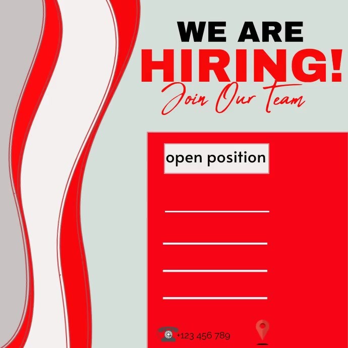Modèle WE ARE HIRING | PosterMyWall