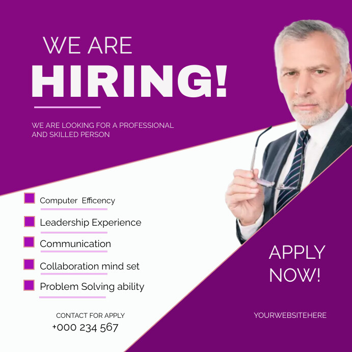 Modèle we are hiring | PosterMyWall