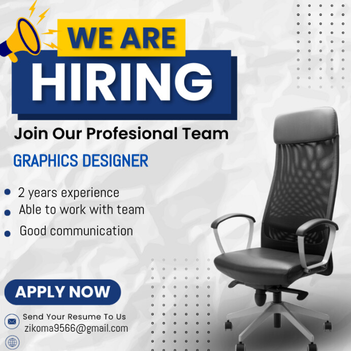 Modèle We are hiring | PosterMyWall