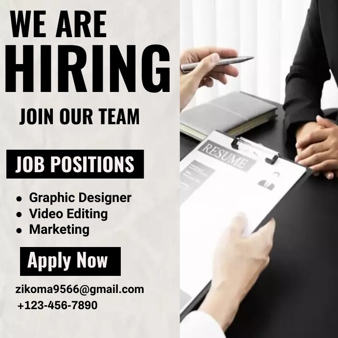 We are hiring Template | PosterMyWall