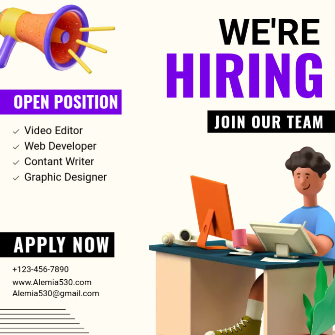 We Are Hiring Template | PosterMyWall