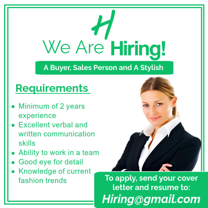 Modèle We are hiring design | PosterMyWall