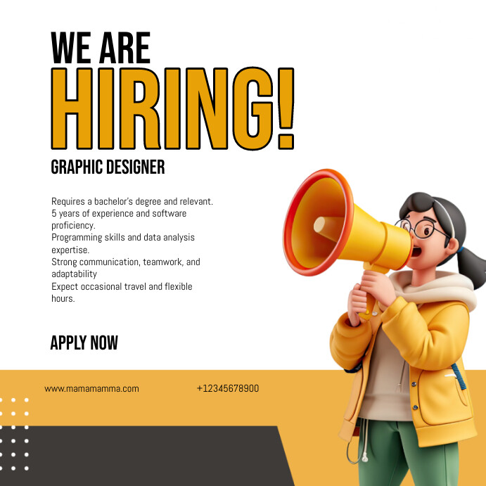Modèle we are hiring | PosterMyWall