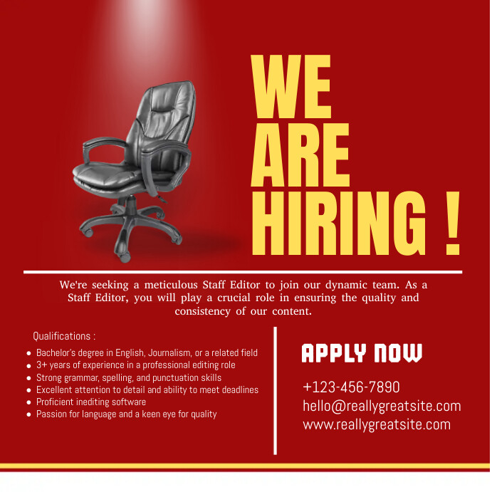 Modèle We Are Hiring | PosterMyWall