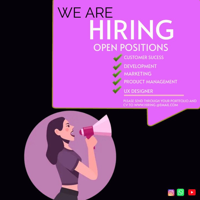 Modèle we are hiring | PosterMyWall