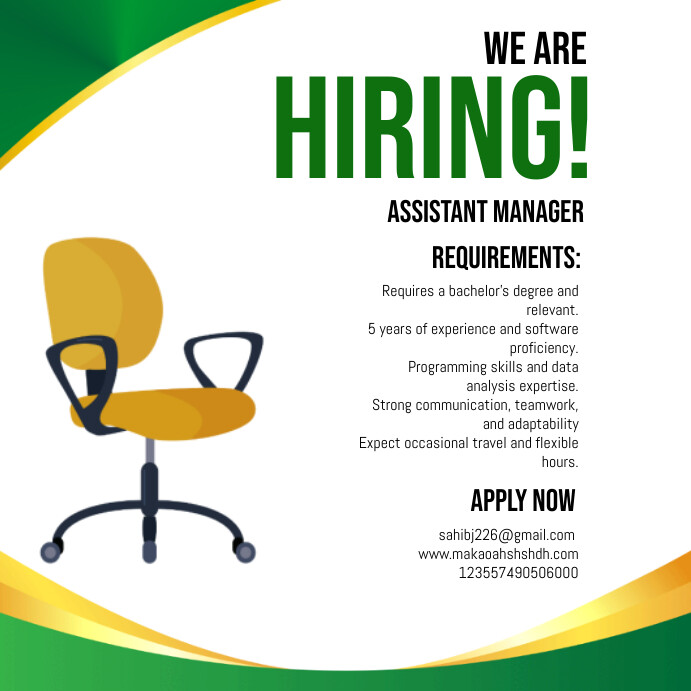 Modèle we are hiring | PosterMyWall