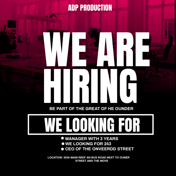 We are hiring Template | PosterMyWall