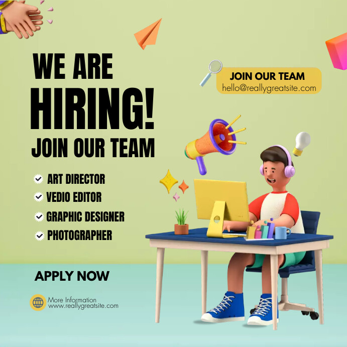 WE ARE HIRING Templat | PosterMyWall
