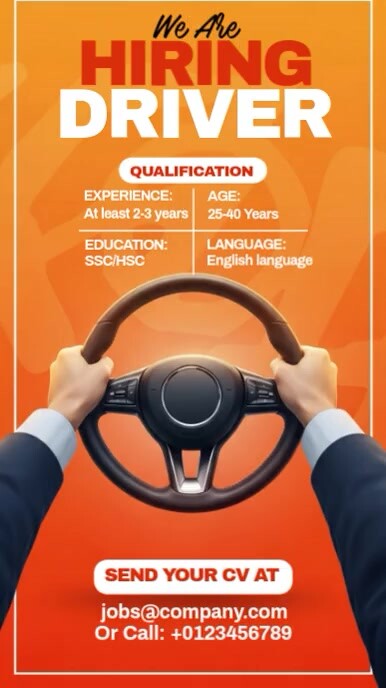 we are hiring driver Template | PosterMyWall