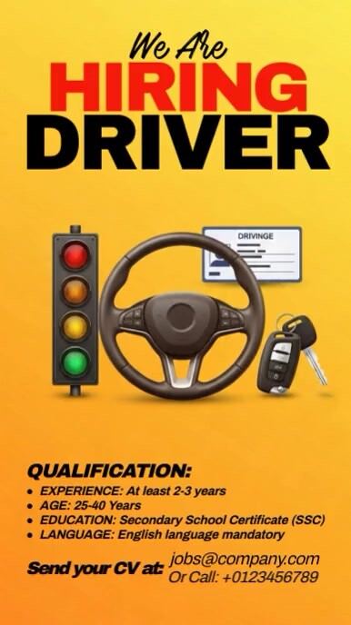 we are hiring driver Template | PosterMyWall