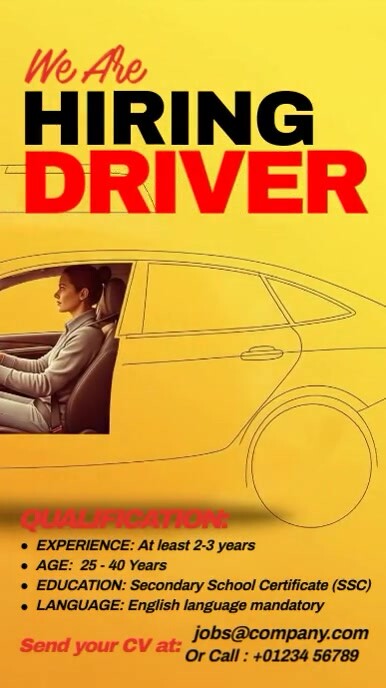 Plantilla de We Are Hiring Driver Instagram Reel | PosterMyWall