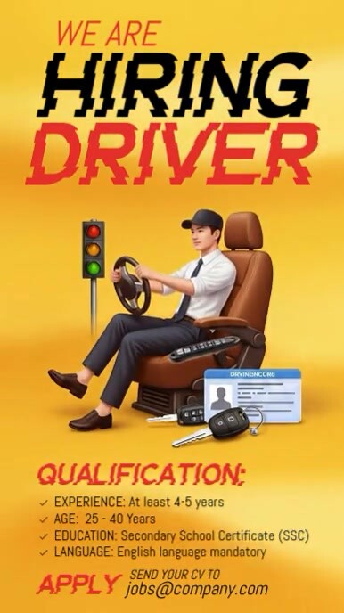 We Are Hiring Driver Instagram Story เทมเพลต | PosterMyWall