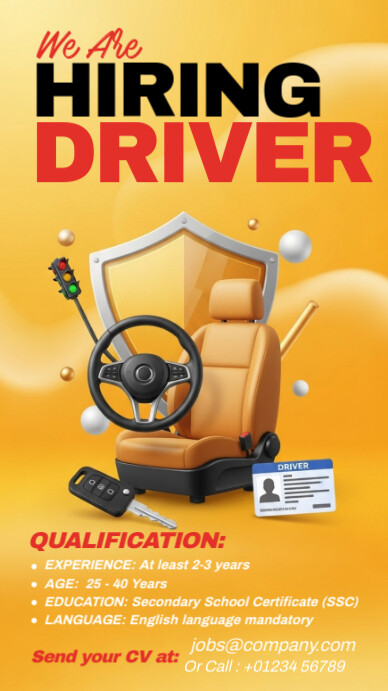 We Are Hiring Driver Whatsapp Status Template | PosterMyWall