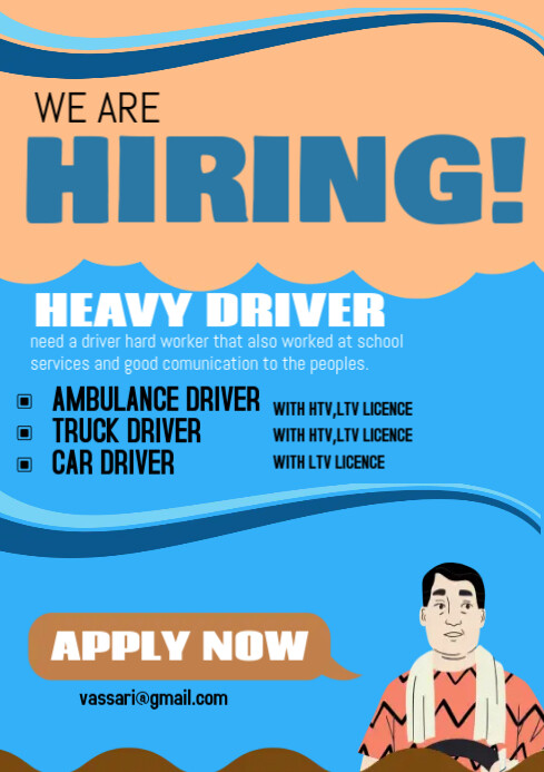 we are hiring drivers now just come to us with in time Template ...