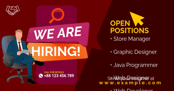 Plantilla de We are hiring Facebook Event Cover | PosterMyWall