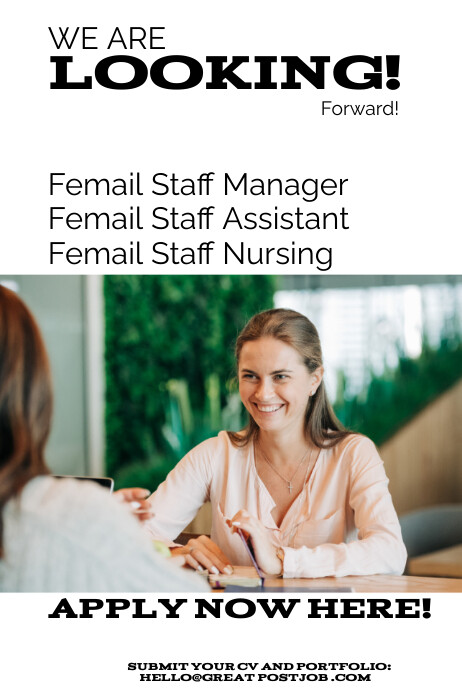 Copy of we are hiring femail staff now | PosterMyWall