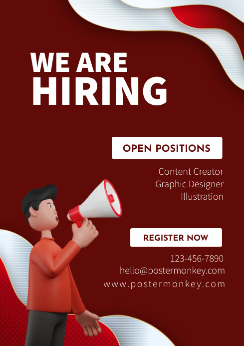 Copy of we are hiring flyer, poster, ad, 3D | PosterMyWall