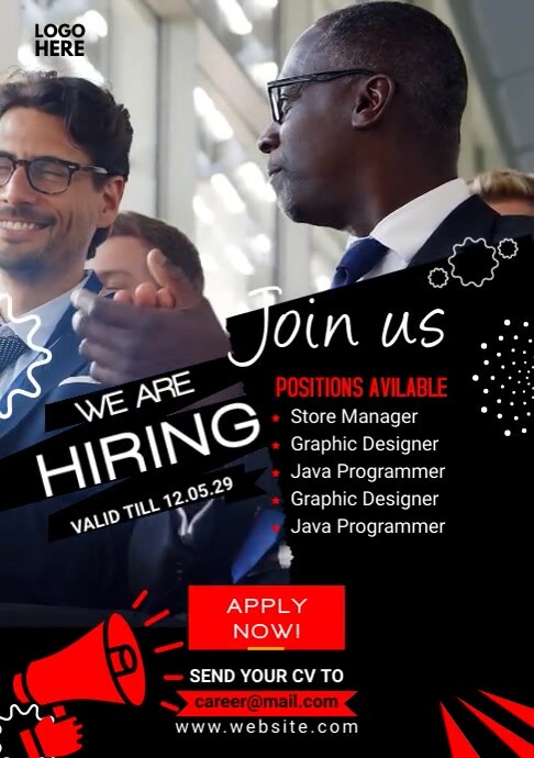 Plantilla de We Are Hiring Flyer | PosterMyWall