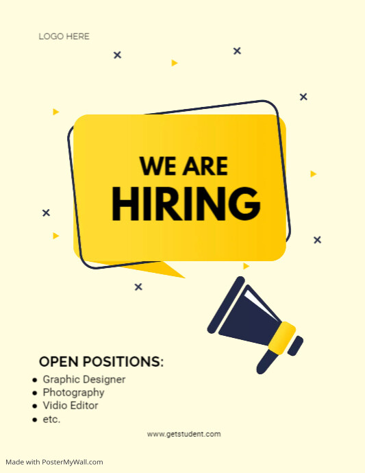 Plantilla de we are hiring flyer | PosterMyWall