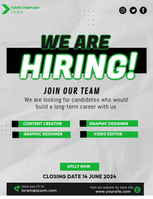 We Are Hiring Flyer Template | PosterMyWall