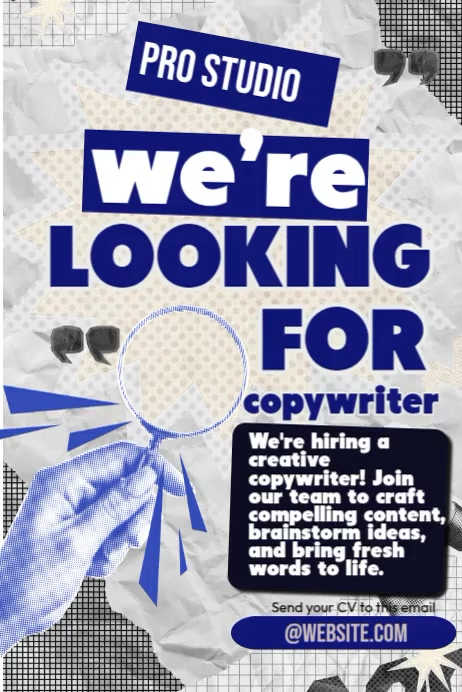 We Are hiring for Copywriter Template | PosterMyWall