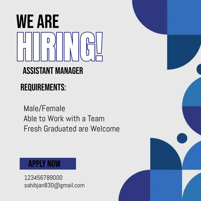 Plantilla de We are hiring job template | PosterMyWall